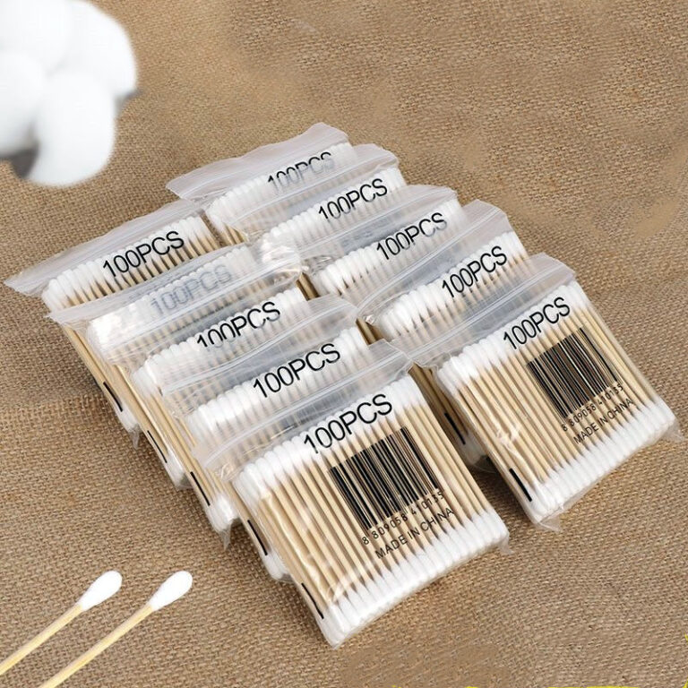 100 Count Zip Bag Round/Spiral/Pointed Bamboo Cotton Swabs | Kanmine ...