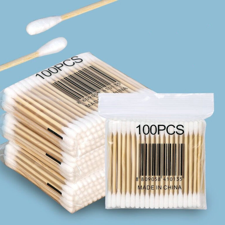 100 Count Zip Bag Round/Spiral/Pointed Bamboo Cotton Swabs | Kanmine ...