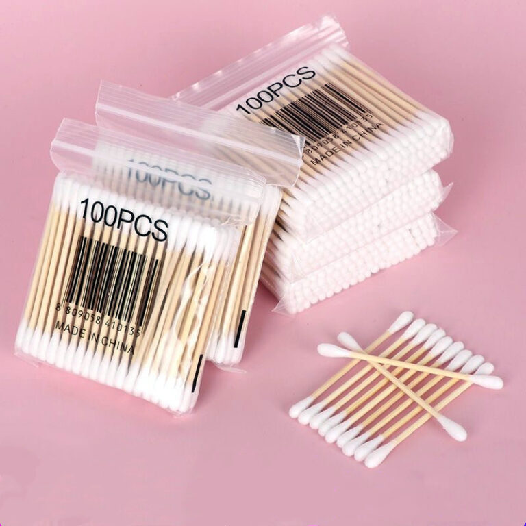 100 Count Zip Bag Round/Spiral/Pointed Bamboo Cotton Swabs | Kanmine ...