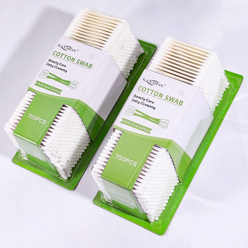 300/500/750 Count in Blister Card Packaging Paper Stick Cotton Swabs ...